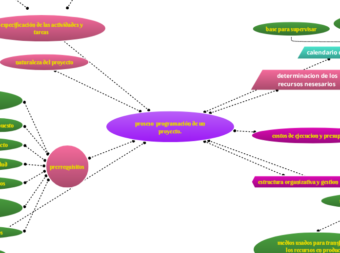 proseso programación de un proyecto. - Mind Map